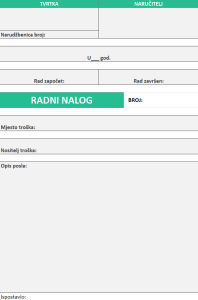 Radni Nalog Obrazac - Preuzmite Besplatno