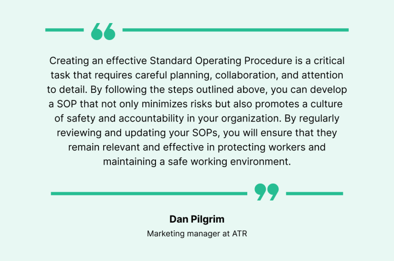 Purpose of Standard Operating Procedure (SOP) - WorkTrek